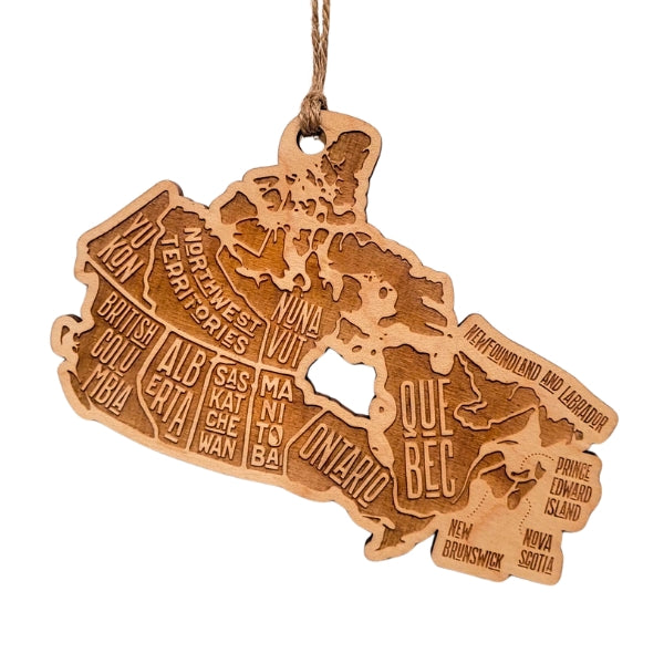 Canada Provinces Map Ornament by Foxwood Gifts at Maker House Co.