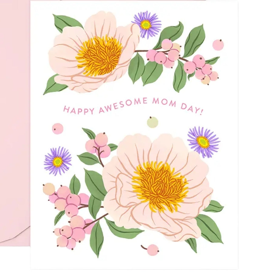 Happy Awesoem Mom Day Card by Linden Paper Co. at Maker House Co.