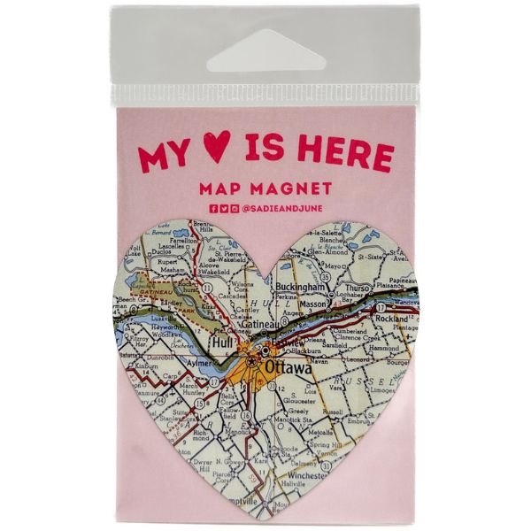 Ottawa Heart Map Magnet by Sadie & June at Maker House Co.