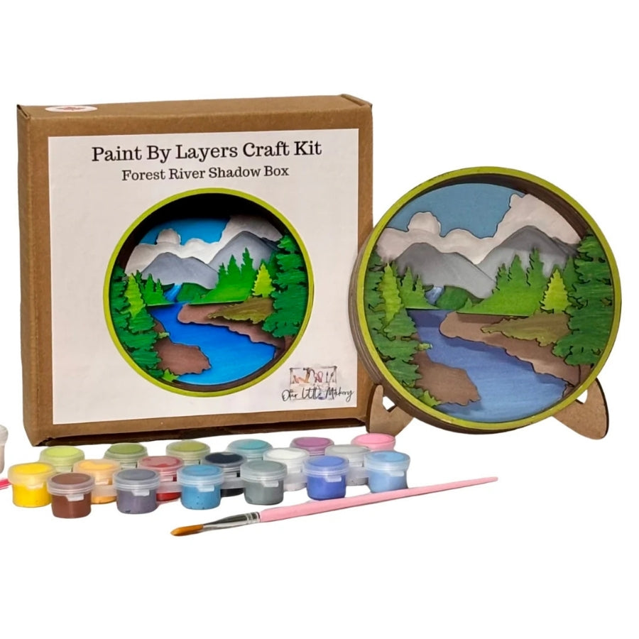 Paint By Layer Shadow Box DIY Kit - Forest River at Maker House Co.