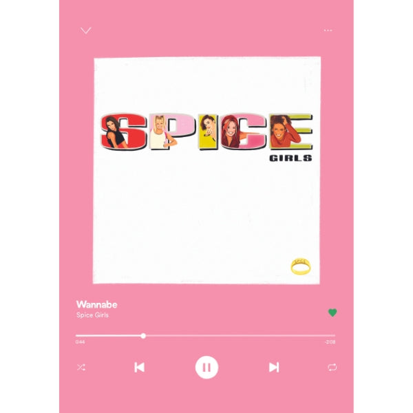 Song Art Print: Spice Girls Wannabe (5" x 7") by Artbaby & Co at Maker ...