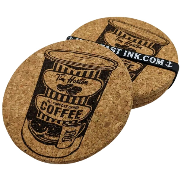 Vintage Tim Hortons Tin Cork Coaster by Holdfast Ink at Maker House Co.