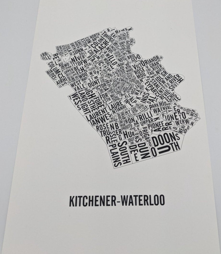 Kitchener-Waterloo Word Map by Alexandre Laquerre at Maker House Co.