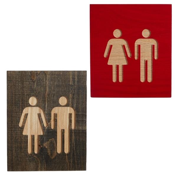 Wood Bathroom Signs by Maker House Co at Maker House Co.